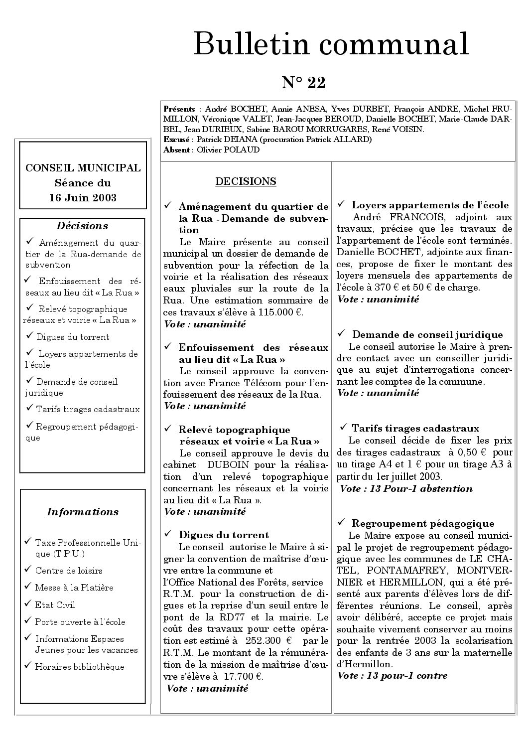 bulletin du 18.06.03 - bulletin022-030616 - Site officiel de la Tour en ...
